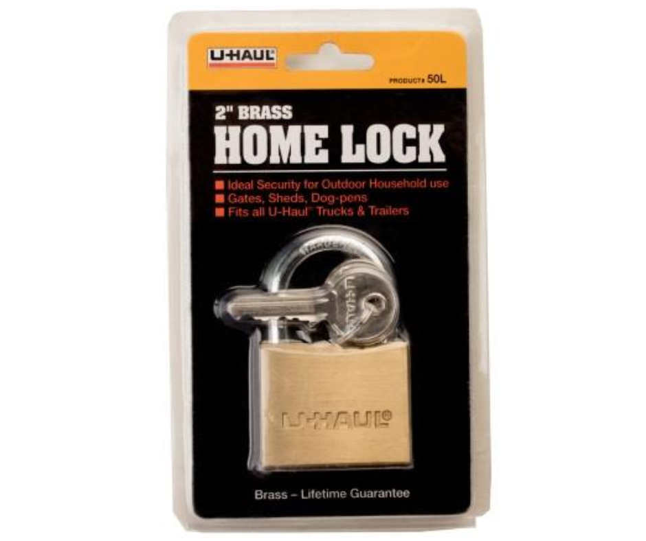 Uhaul 2" Brass Security Lock — Omni Feed and Supply